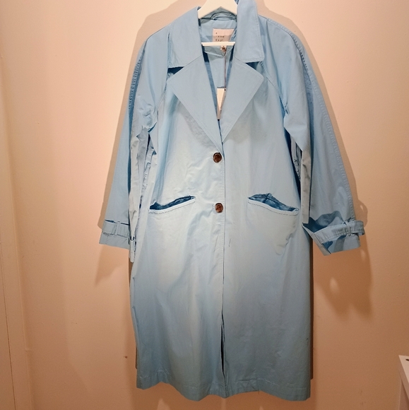 a new day | Jackets & Coats | Nwt Blue Duster Coat Medium | Poshmark